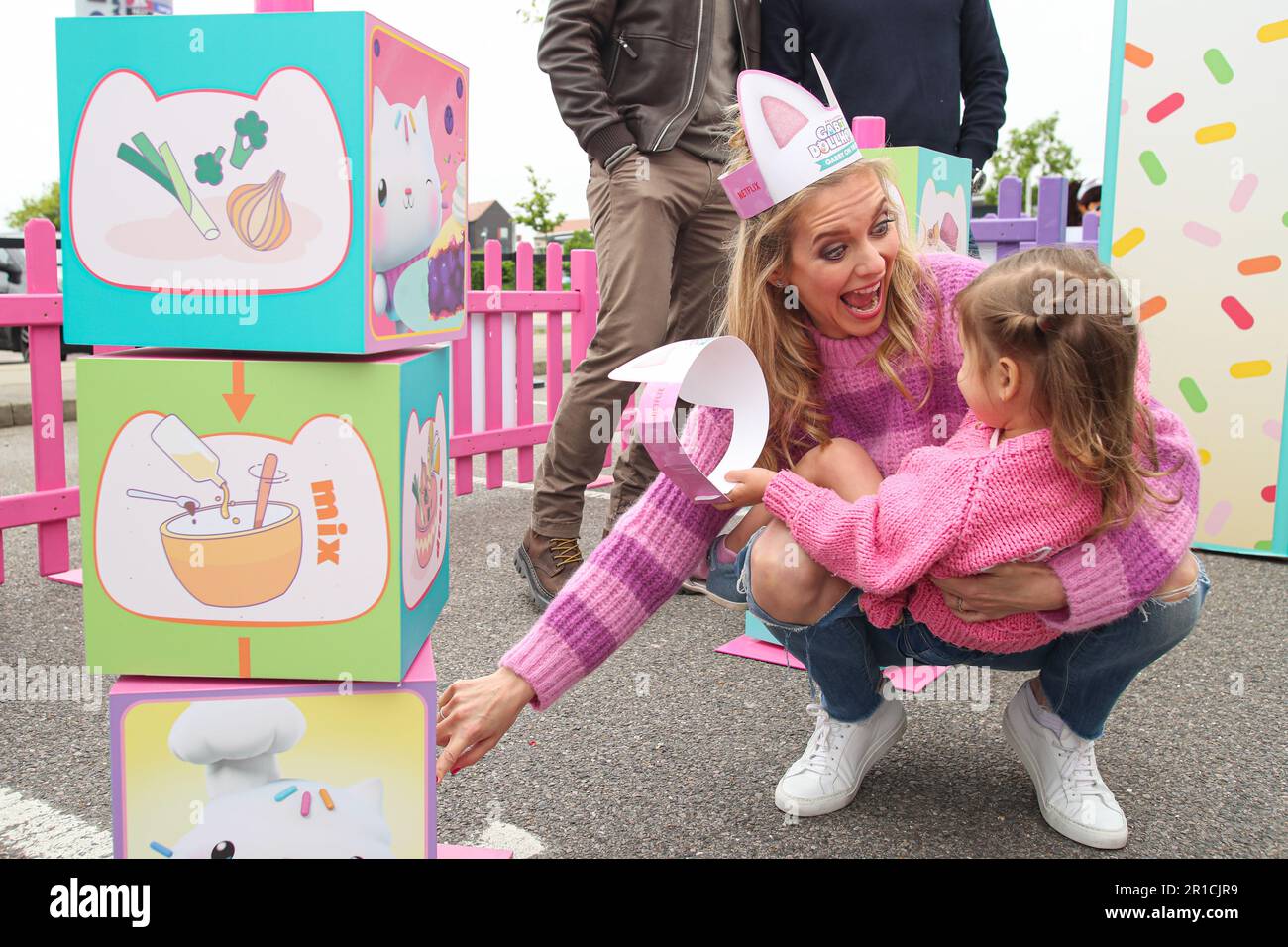 EDITORIAL USE ONLY Rachel Riley with daughter Maven attend the opening ...