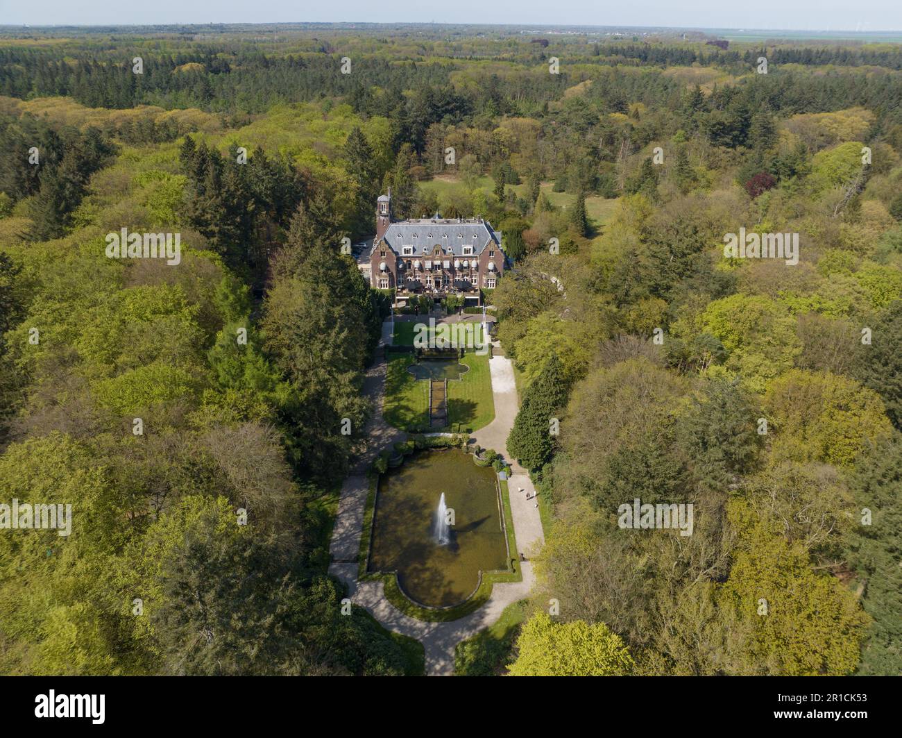 Aerial drone photos Castle The Hooge Vuursche in GThe Netherlands Stock ...