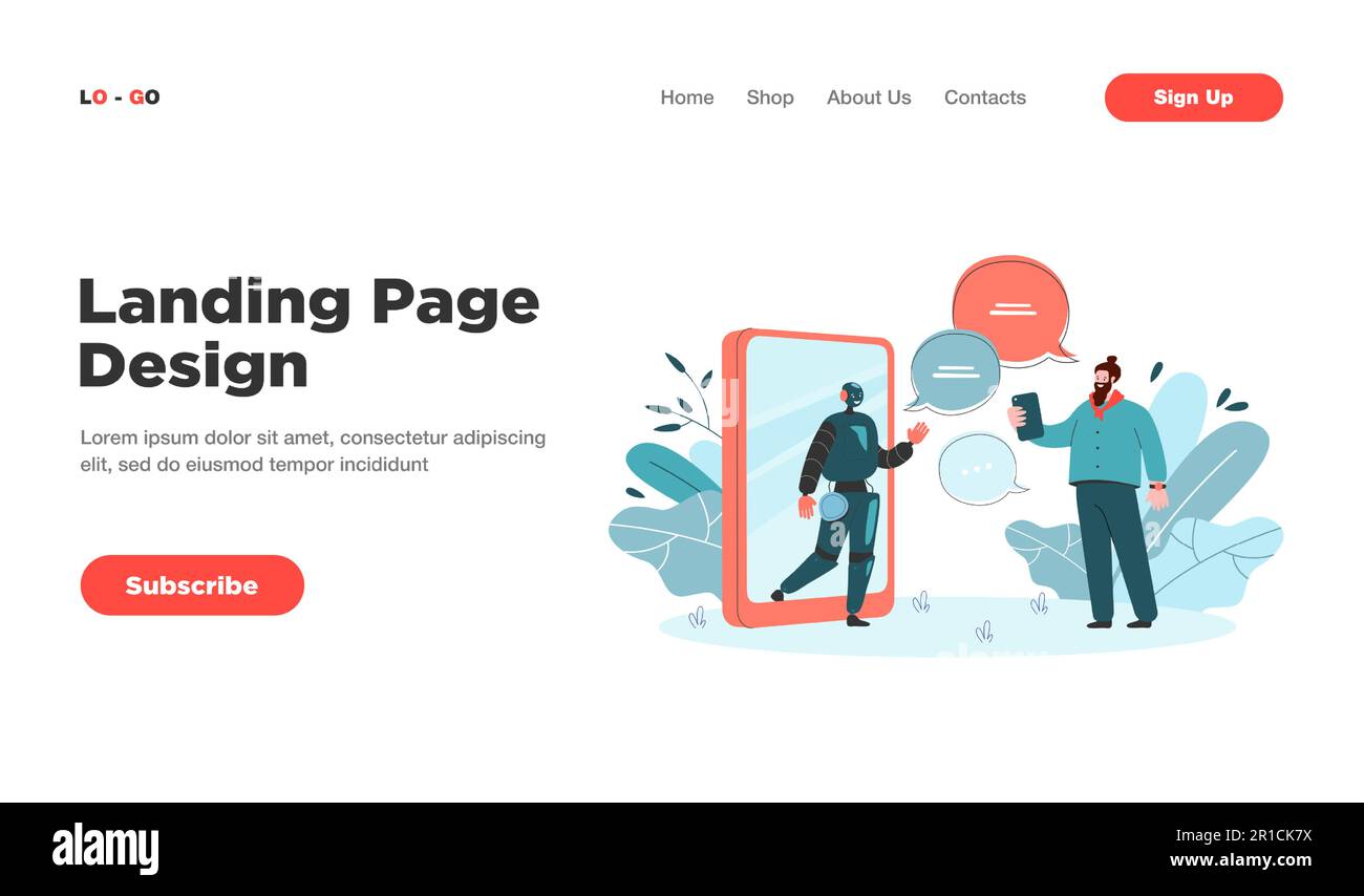 Chatbot online assistant concept Stock Vector Images - Alamy