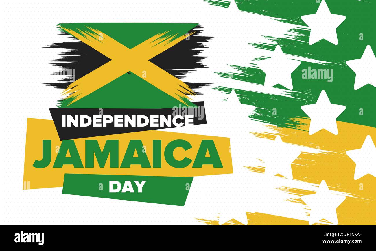 Jamaica Independence Day. Independence of Jamaica. Holiday, celebrated in August 6. Jamaica flag ...