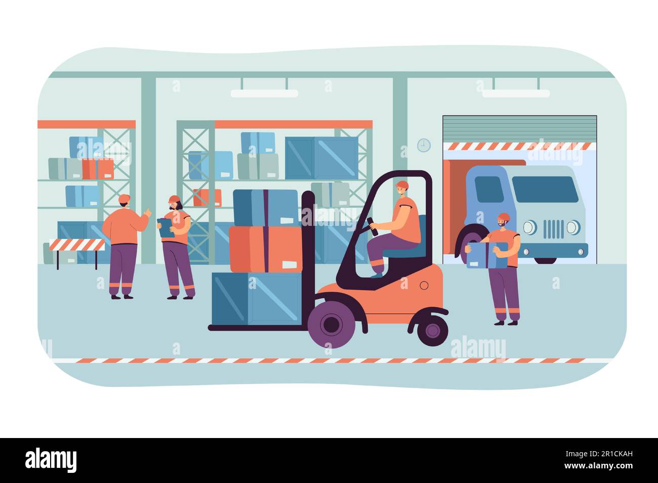 Cargo staff in warehouse interior Stock Vector Image & Art - Alamy