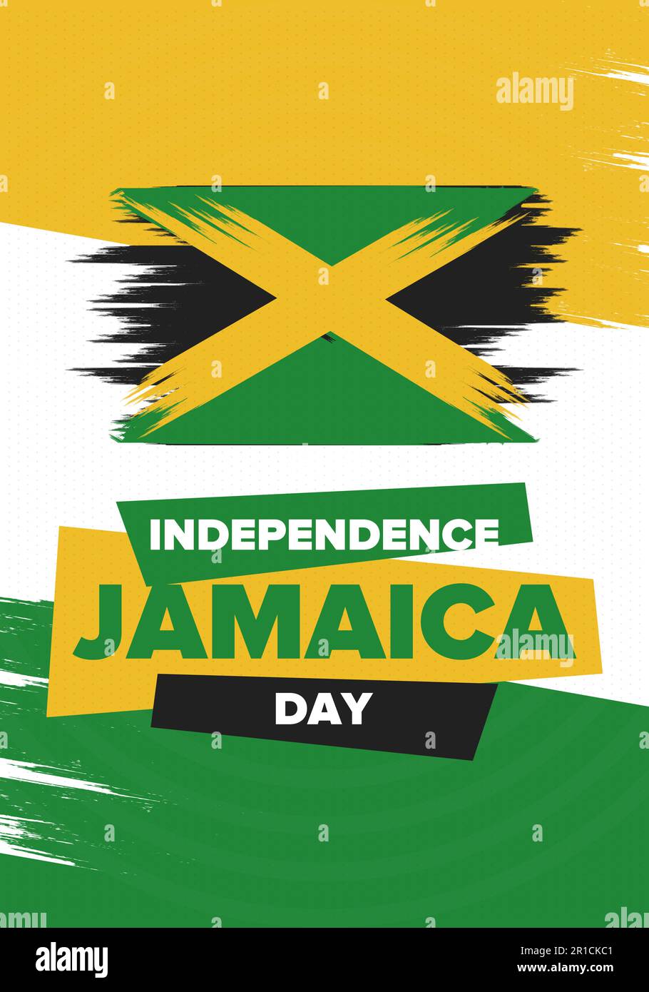 Jamaica Independence Day. Independence of Jamaica. Holiday, celebrated in August 6. Jamaica flag ...