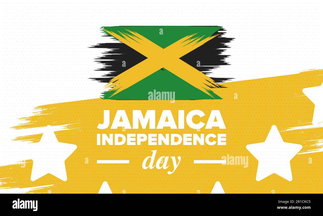 Jamaica Independence Day. Independence of Jamaica. Holiday, celebrated in August 6. Jamaica flag ...