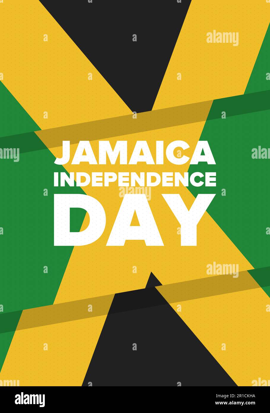 Jamaica Independence Day. Independence of Jamaica. Holiday, celebrated in August 6. Jamaica flag ...