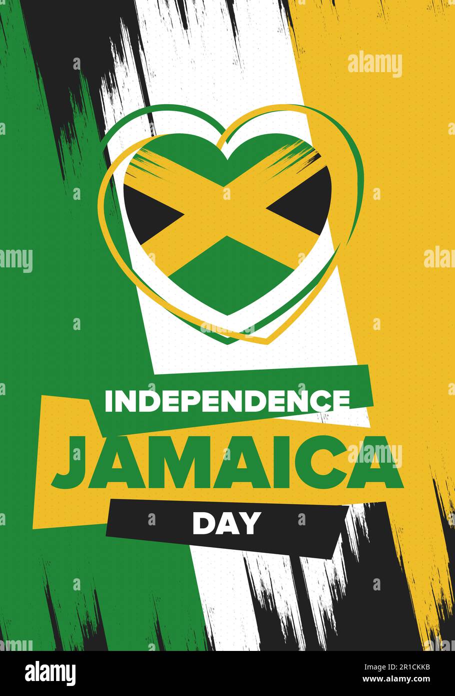 Jamaica Independence Day. Independence of Jamaica. Holiday, celebrated in August 6. Jamaica flag ...