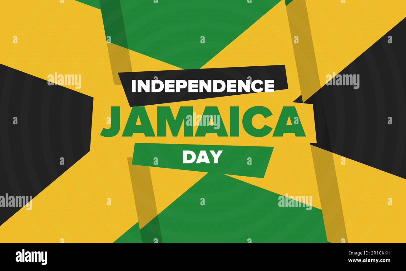 Jamaica Independence Day. Independence of Jamaica. Holiday, celebrated in August 6. Jamaica flag ...