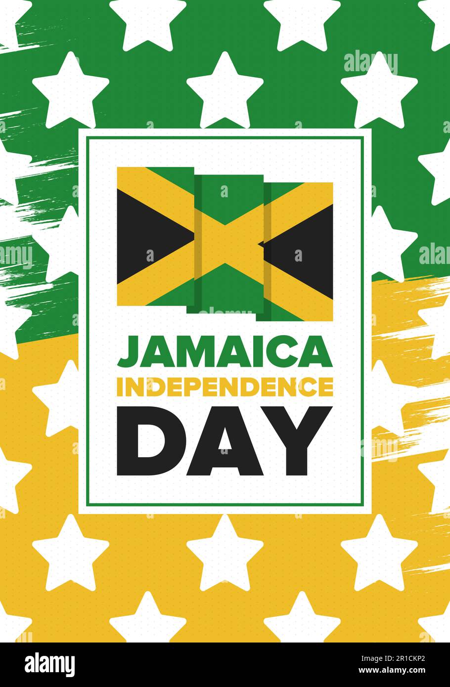 Jamaica Independence Day. Independence of Jamaica. Holiday, celebrated in August 6. Jamaica flag ...