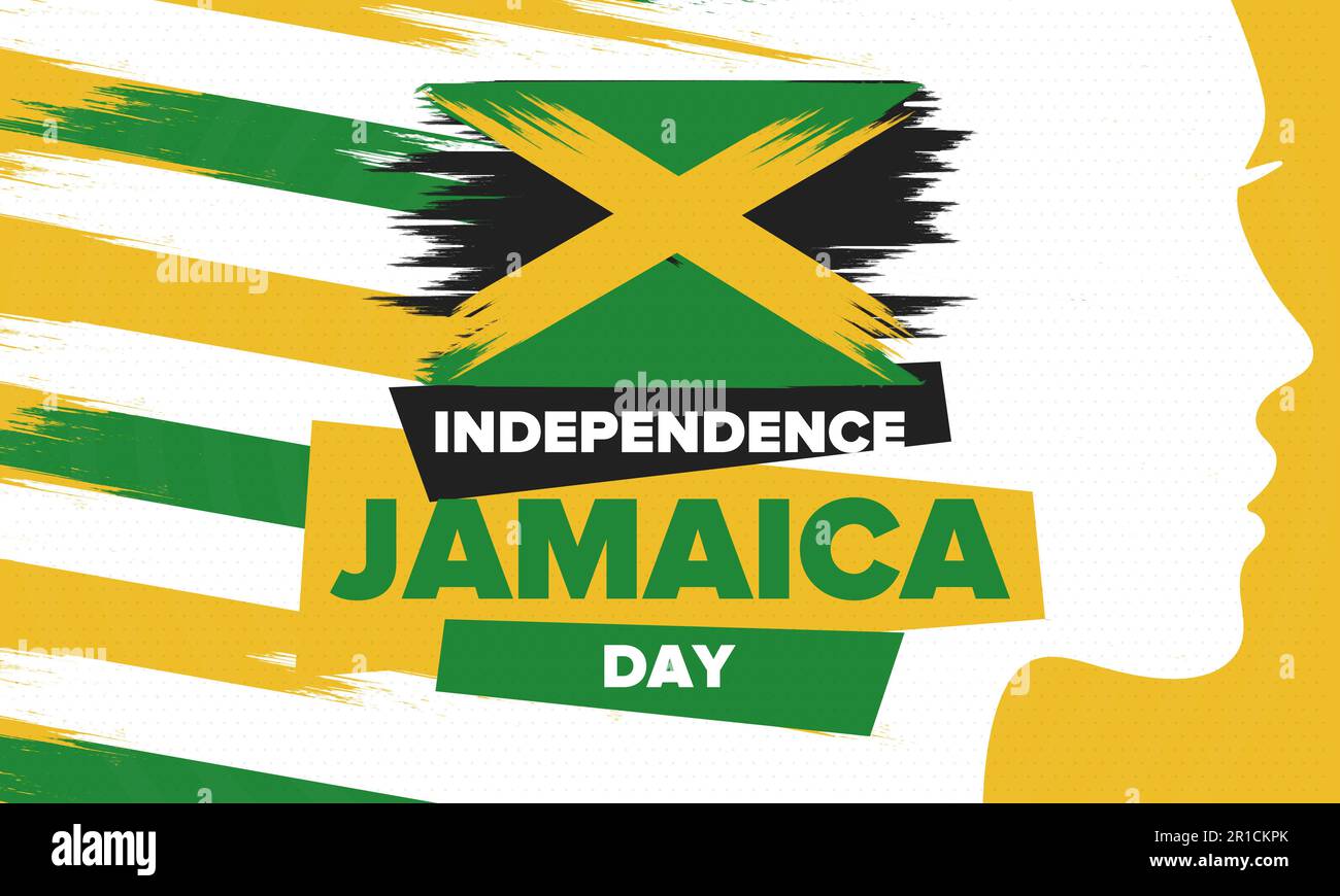 Jamaica Independence Day. Independence of Jamaica. Holiday, celebrated in August 6. Jamaica flag ...