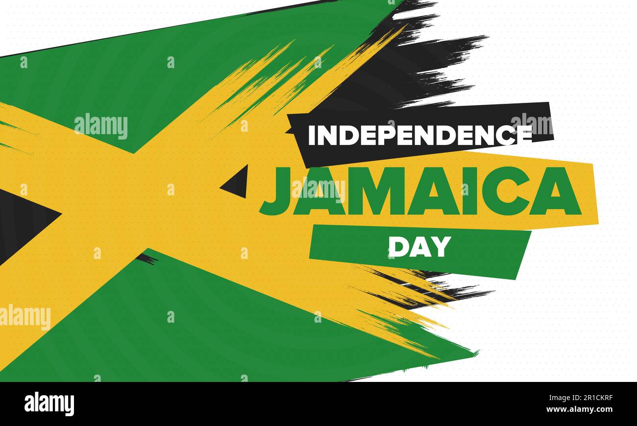 Jamaica Independence Day. Independence of Jamaica. Holiday, celebrated in August 6. Jamaica flag ...