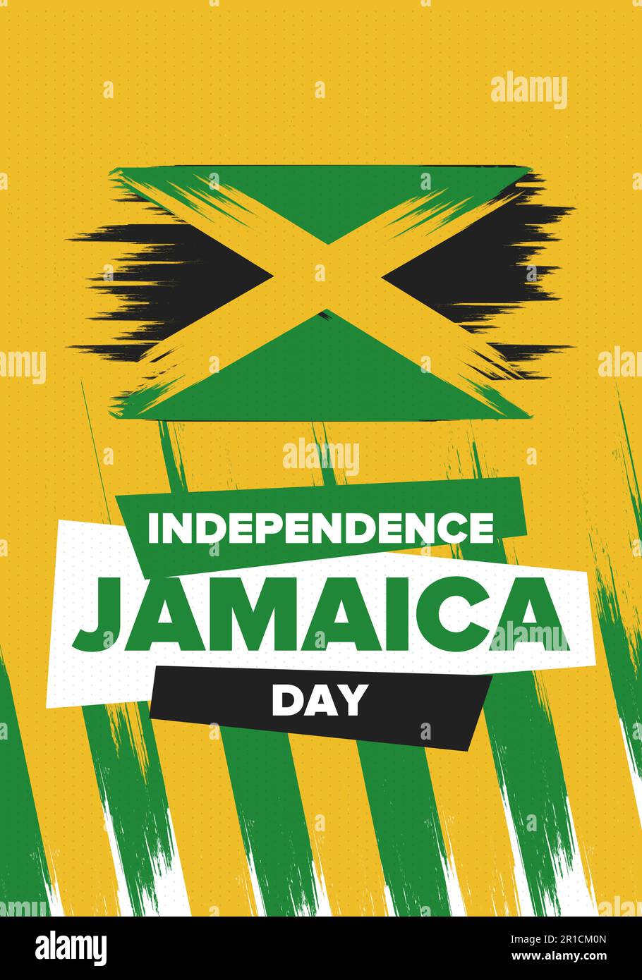 Jamaica Independence Day. Independence of Jamaica. Holiday, celebrated in August 6. Jamaica flag ...