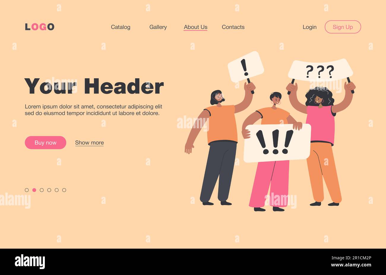 Crowd of women holding placards and protesting Stock Vector Image & Art ...