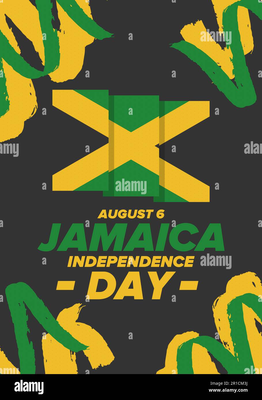 Jamaica Independence Day. Independence of Jamaica. Holiday, celebrated in August 6. Jamaica flag ...