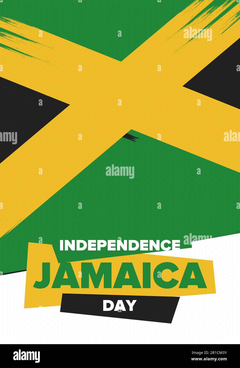 Jamaica Independence Day. Independence of Jamaica. Holiday, celebrated in August 6. Jamaica flag ...