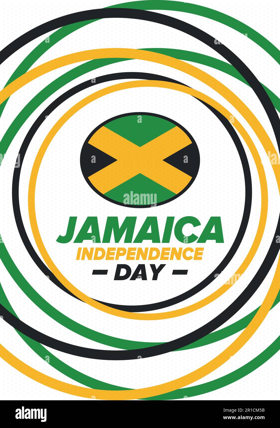 Jamaica Independence Day. Independence of Jamaica. Holiday, celebrated in August 6. Jamaica flag ...