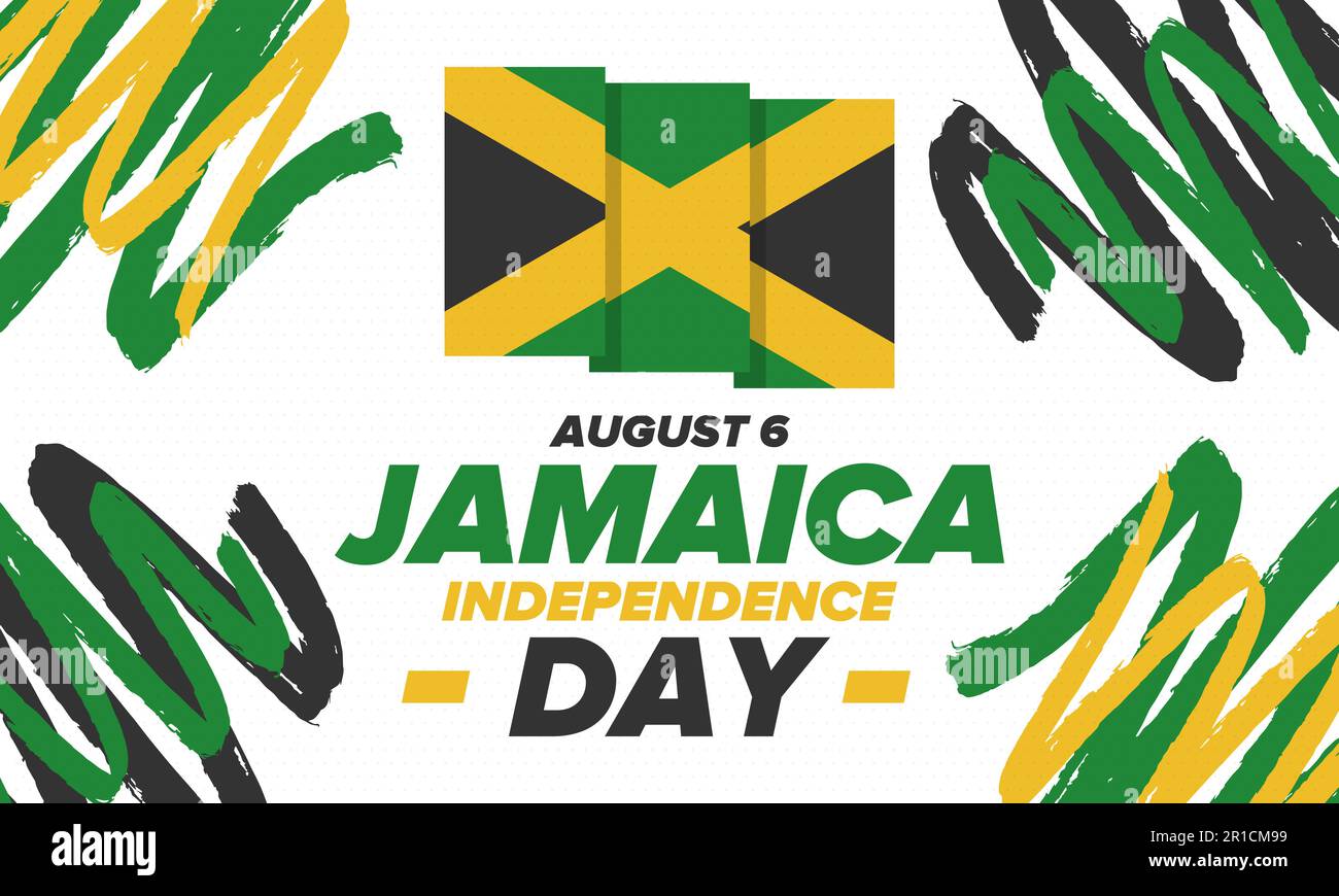 Jamaica Independence Day. Independence of Jamaica. Holiday, celebrated in August 6. Jamaica flag ...