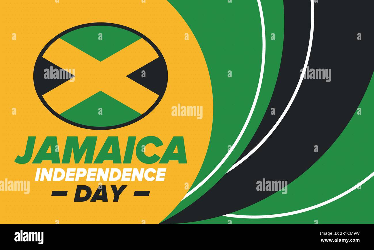 Jamaica Independence Day. Independence of Jamaica. Holiday, celebrated in August 6. Jamaica flag ...