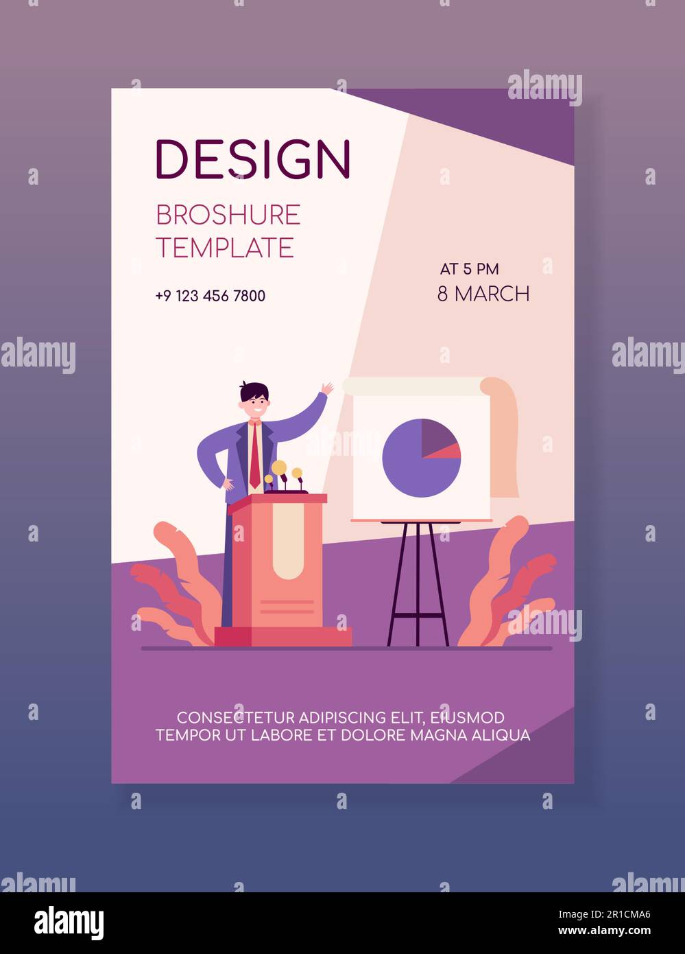 Happy speaker presenting report Stock Vector Image & Art - Alamy
