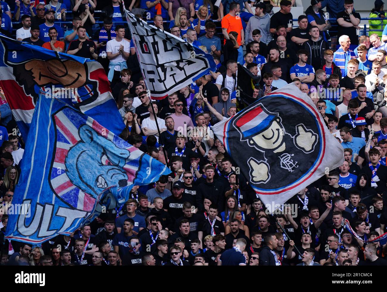 Rangers fans in the stands during the cinch Premiership match at Ibrox ...