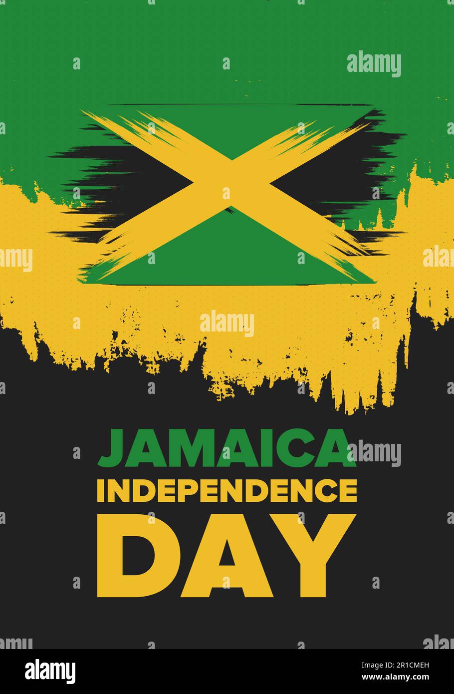 Jamaica Independence Day. Independence of Jamaica. Holiday, celebrated in August 6. Jamaica flag ...