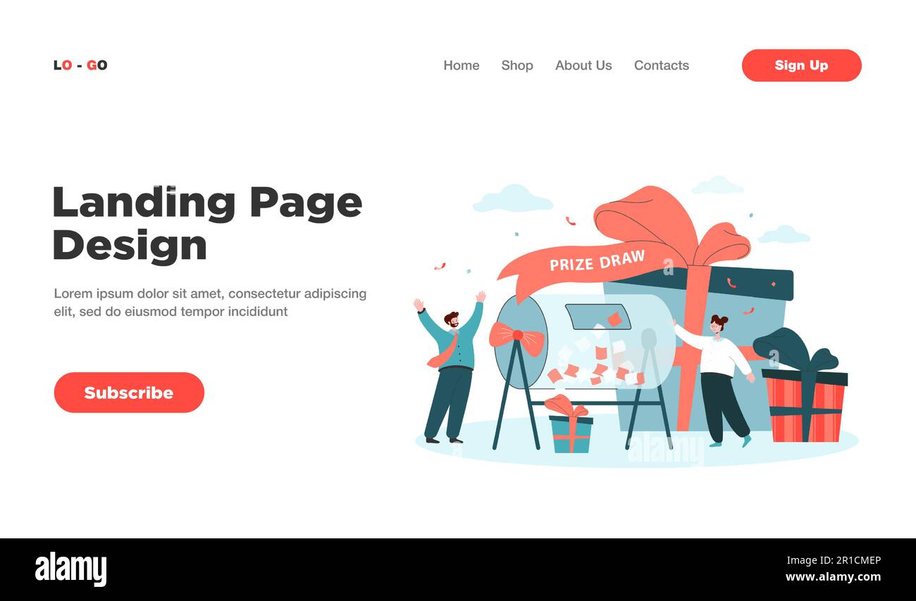 Cartoon happy people winning on prize draw Stock Vector Image & Art - Alamy