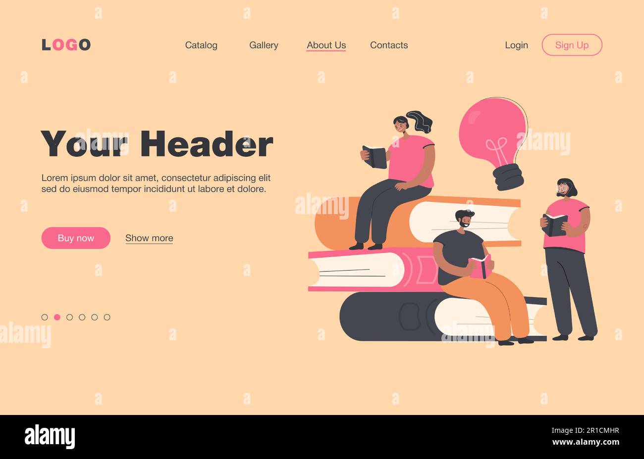 Happy tiny students reading books flat vector illustration Stock Vector ...