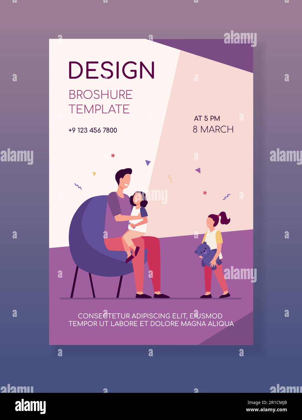 Dad giving attention to only one child Stock Vector Image & Art - Alamy