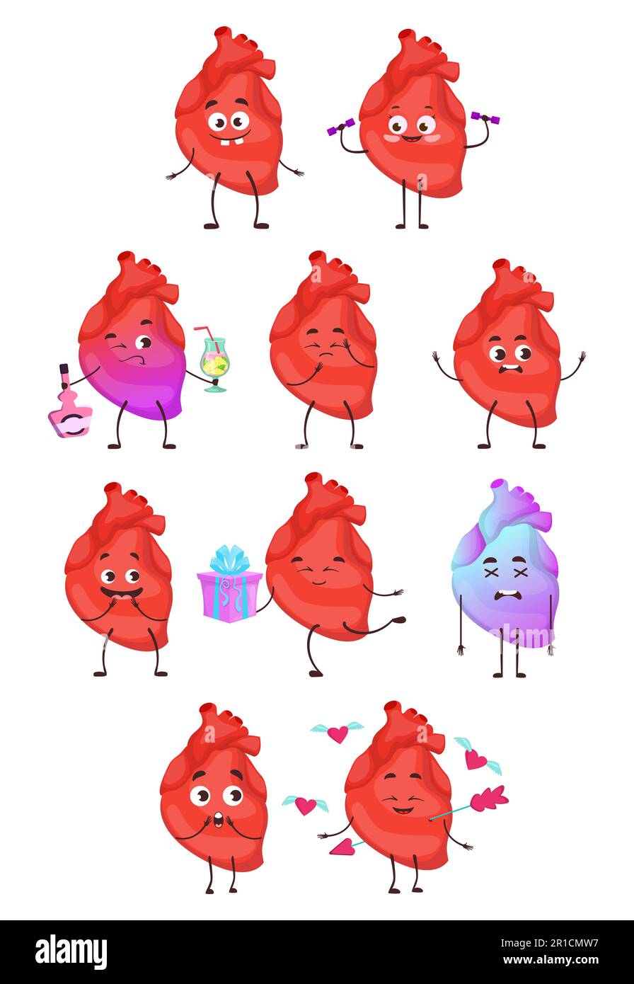 Heart cartoon characters collection Stock Vector Image & Art - Alamy