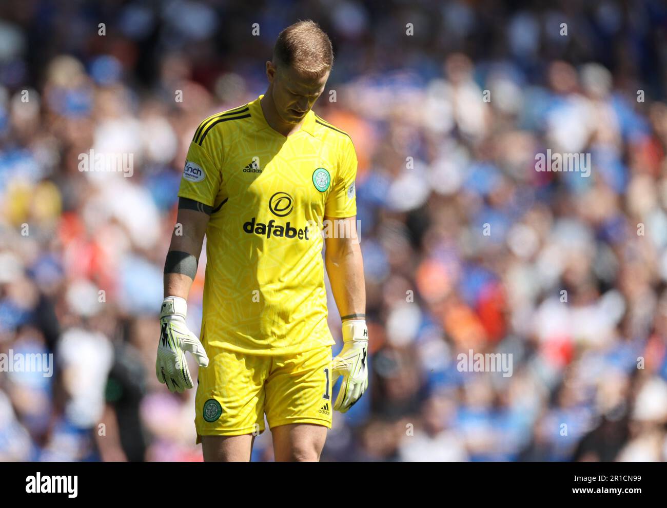Celtic goalkeeper Joe Hart during the cinch Premiership match at Ibrox ...