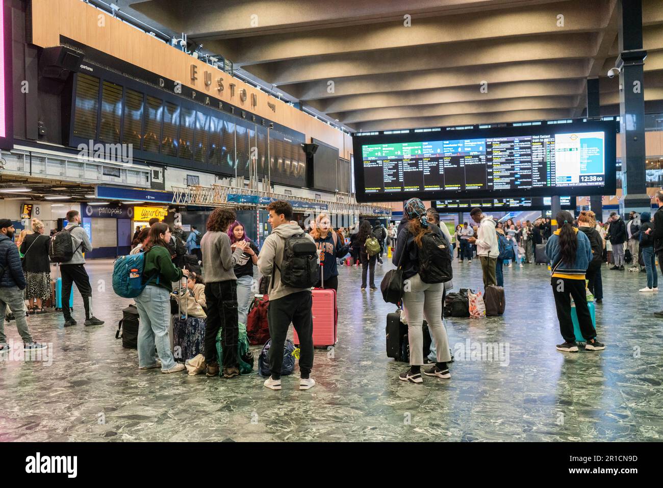 London UK. 13 May 2023. Passengers facing travel disruption on a second ...