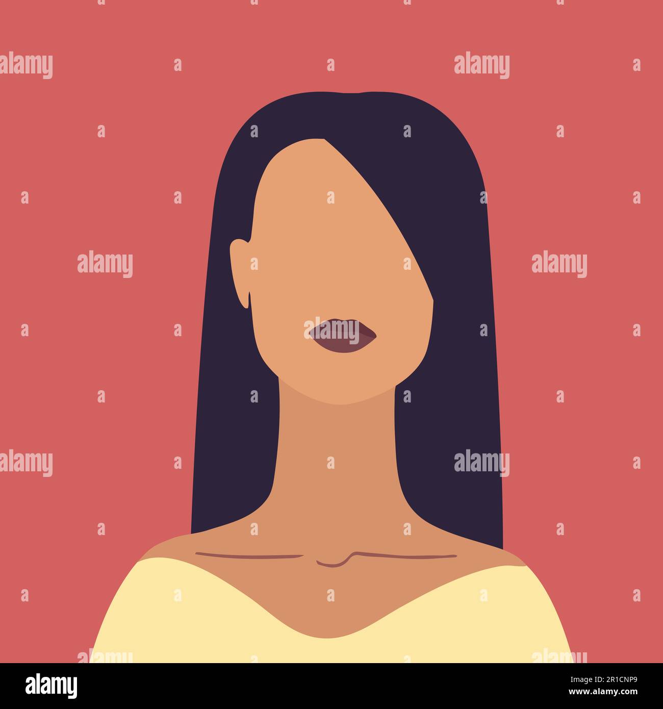 Abstract faceless portrait of a young Latin woman. Beauty and diversity ...