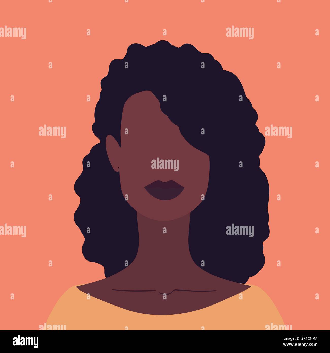 Abstract faceless portrait of a young African woman. Beauty and ...