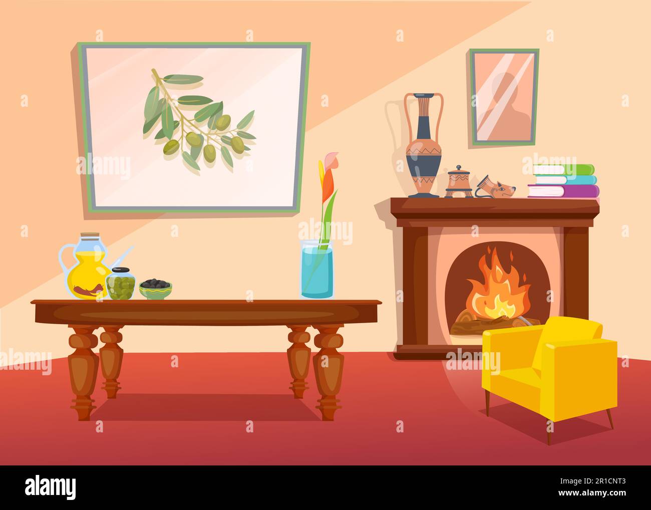 Cozy interior decoration Stock Vector Images - Alamy