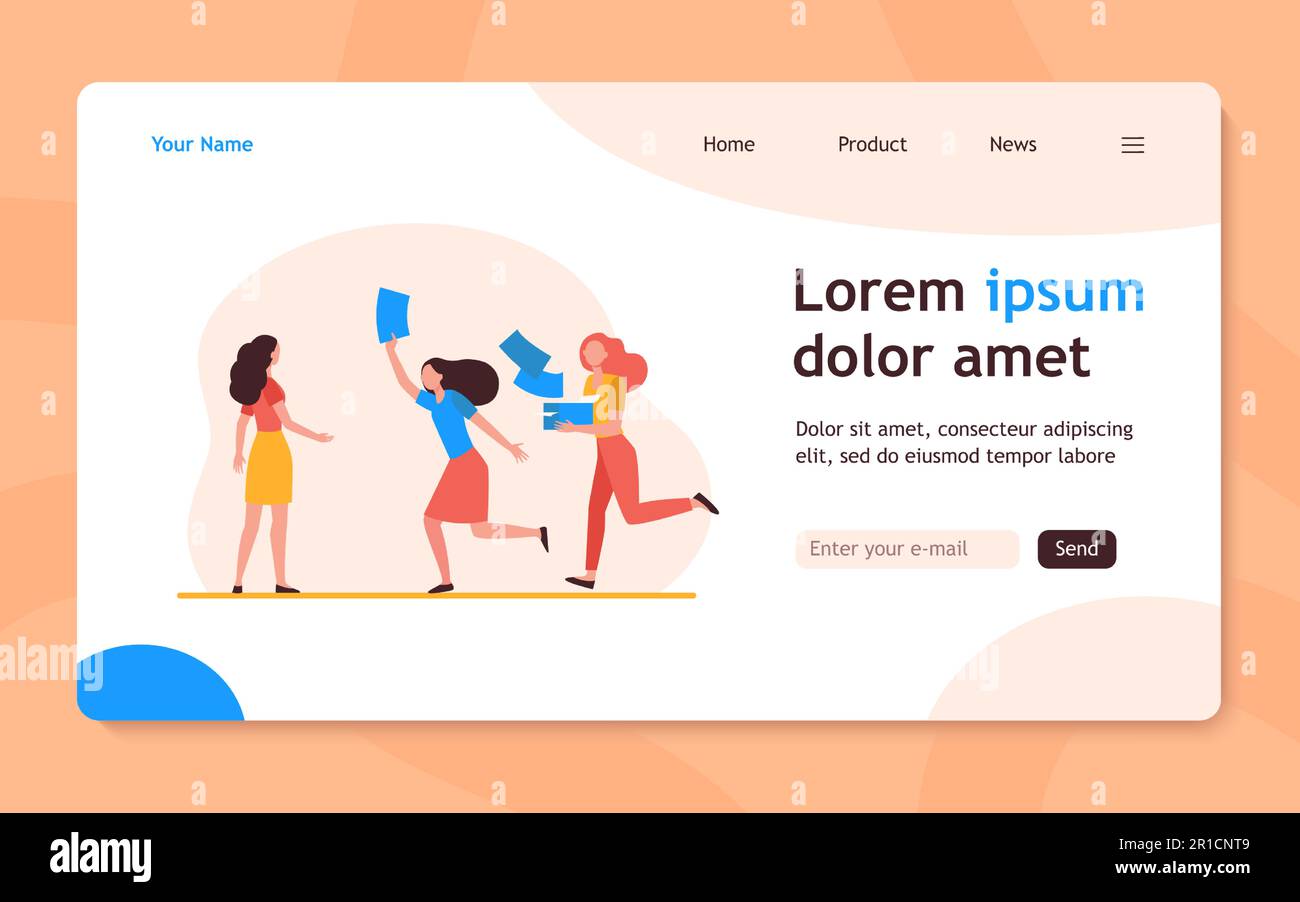 Distributors running with flyers Stock Vector Image & Art - Alamy