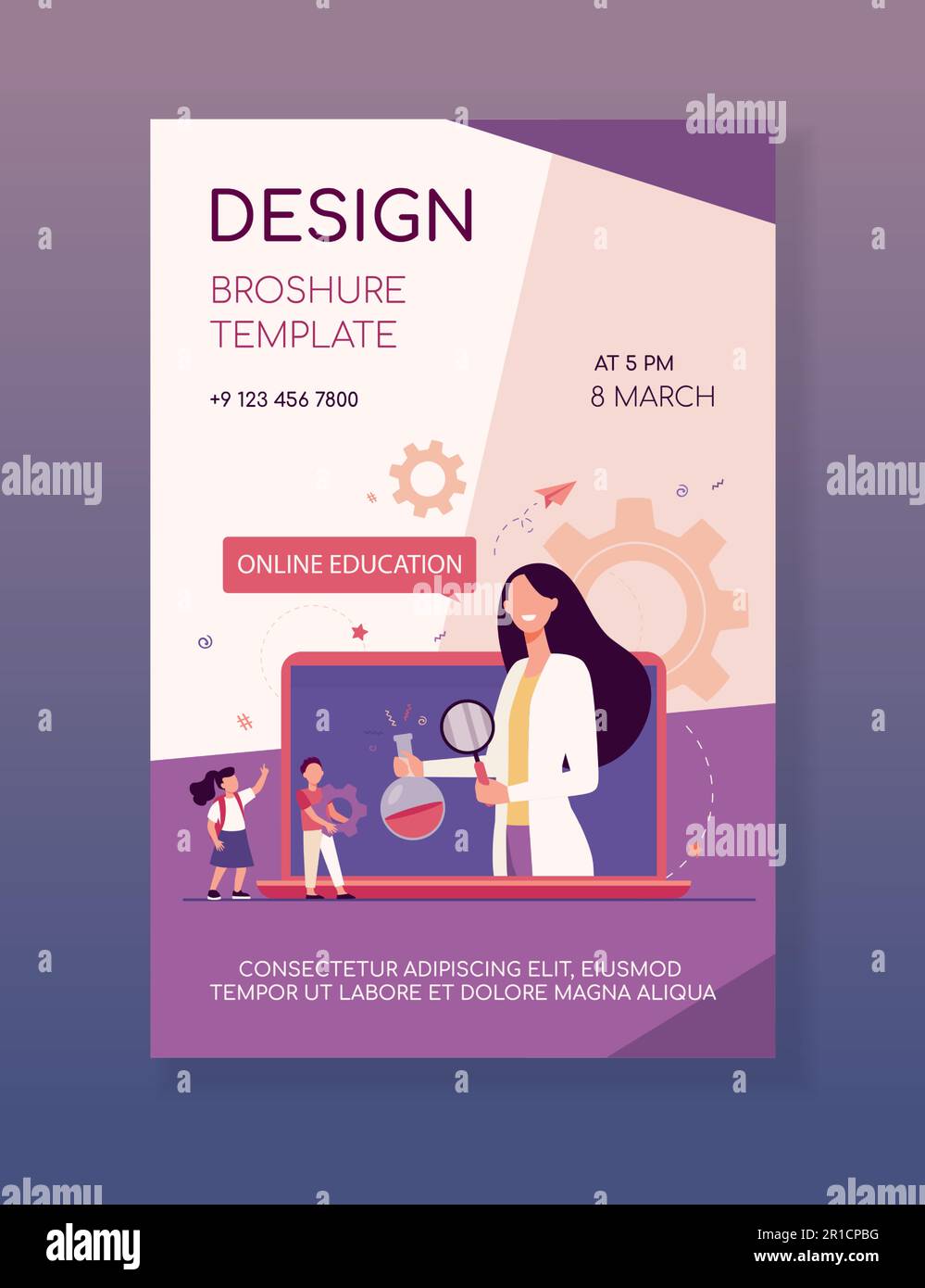 Kid studying home laptop Stock Vector Images - Alamy