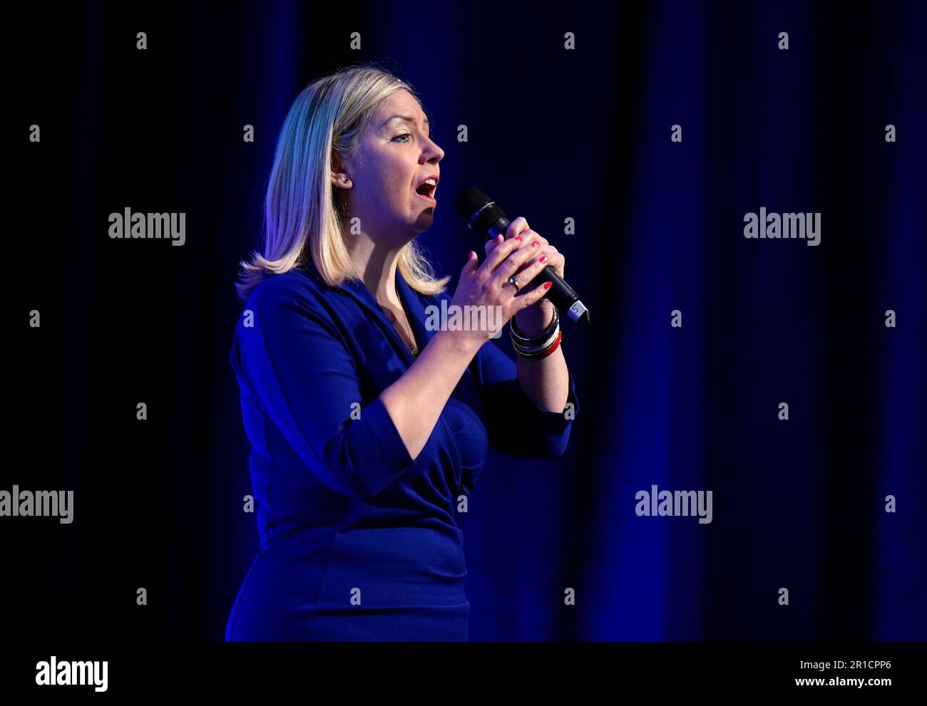 Andrea Jenkyns MP sings the National Anthem during the Conservative ...