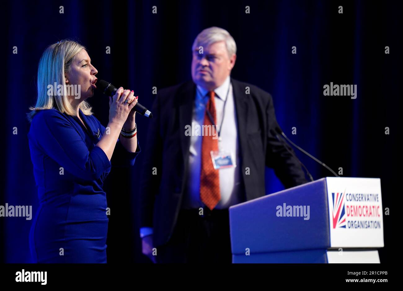 Andrea Jenkyns MP sings the National Anthem during the Conservative ...