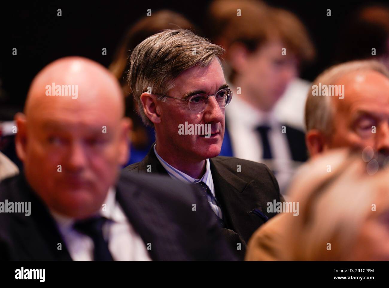 Jacob Rees Mogg MP (centre) during the Conservative Democratic ...
