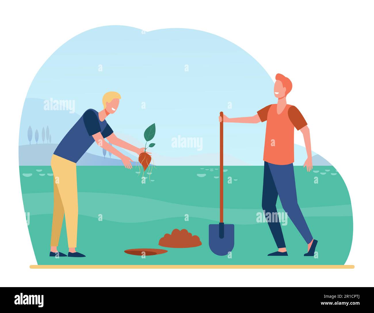 Man tree planting Cut Out Stock Images & Pictures - Alamy