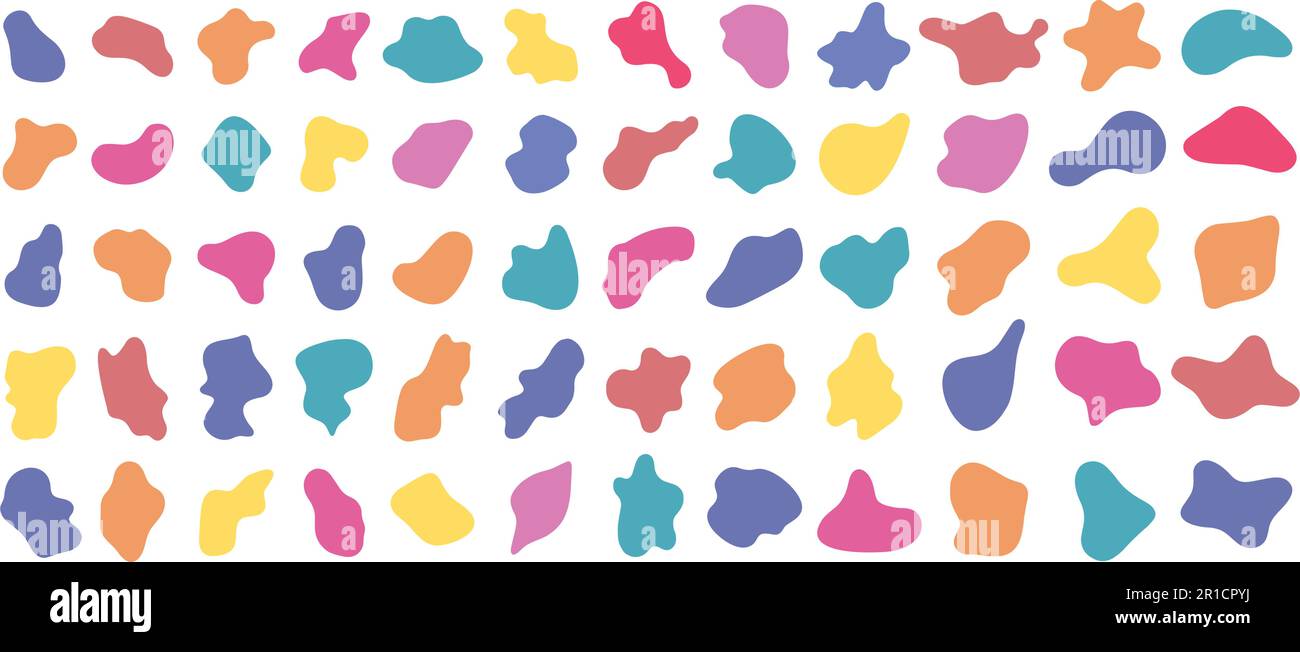 Color blob shapes. Abstract amorphous liquid forms, random organic masks and versatile vector ...