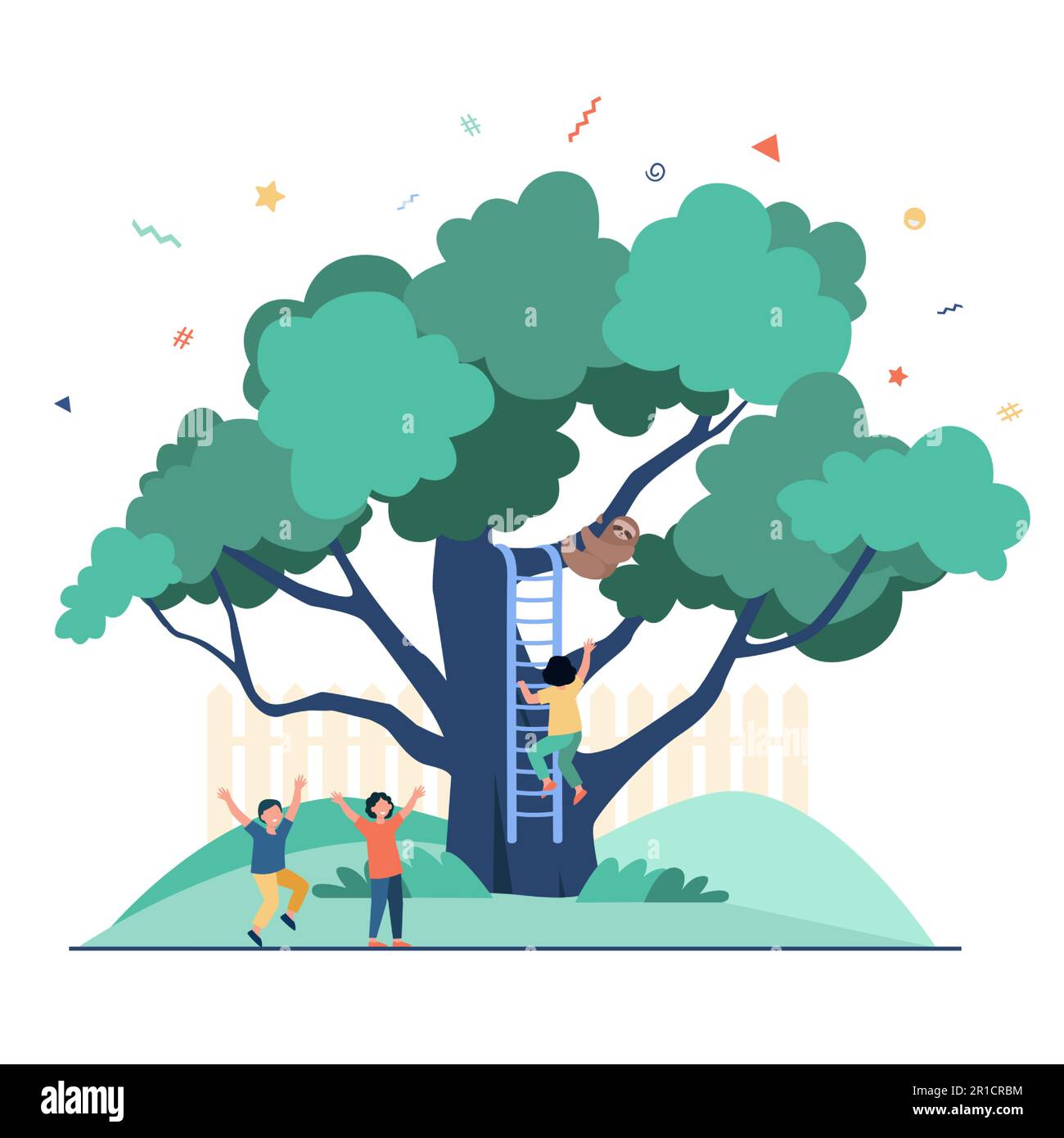 Boy climbing in tree Cut Out Stock Images & Pictures - Alamy