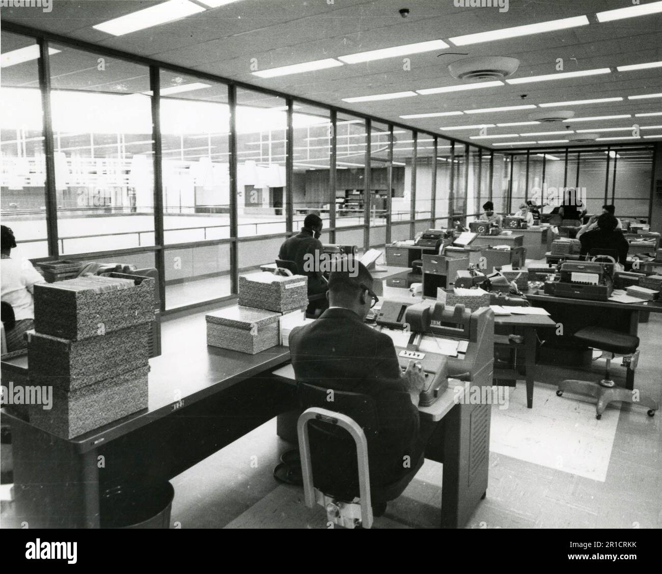 Index Section Staff Using Punch Cards Stock Photo - Alamy