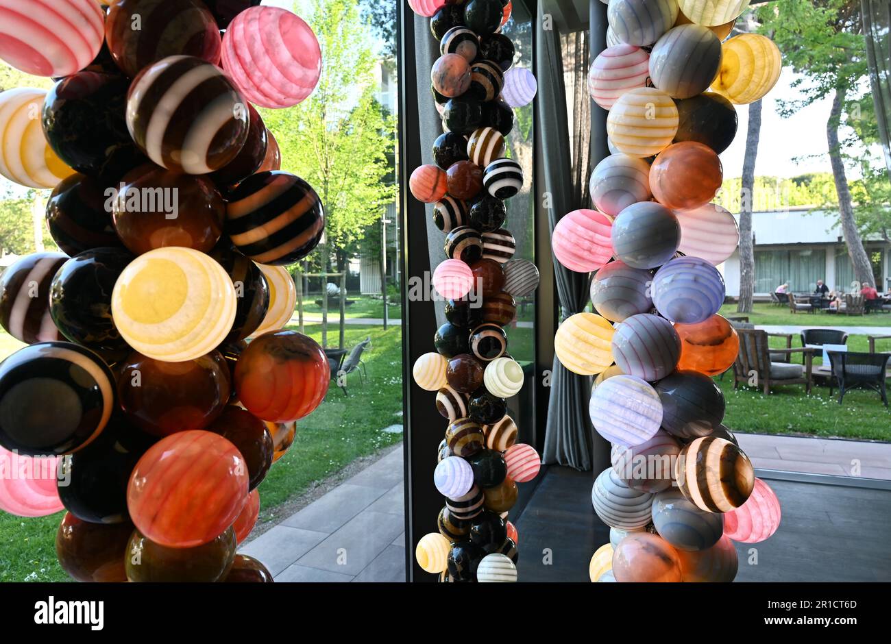 Modern art concept represented by colorful illuminated balls by Park ...