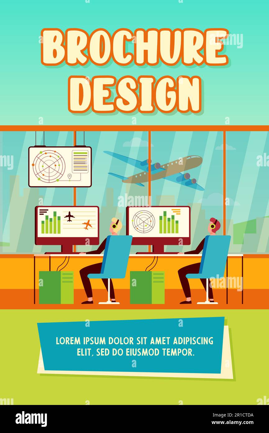 Operators controlling aircraft flat vector illustration Stock Vector Image & Art - Alamy