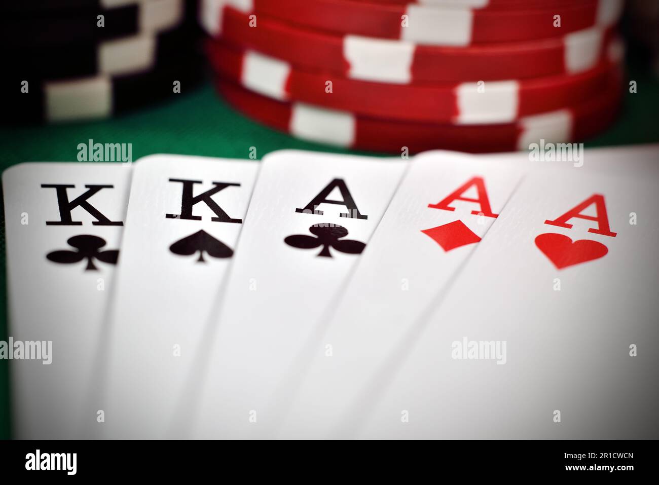 full house, two kings and three aces Stock Photo - Alamy