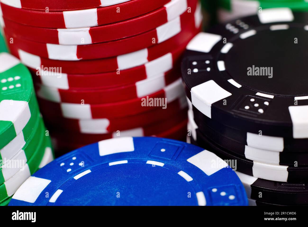 Color stacks of poker chips, close up Stock Photo - Alamy