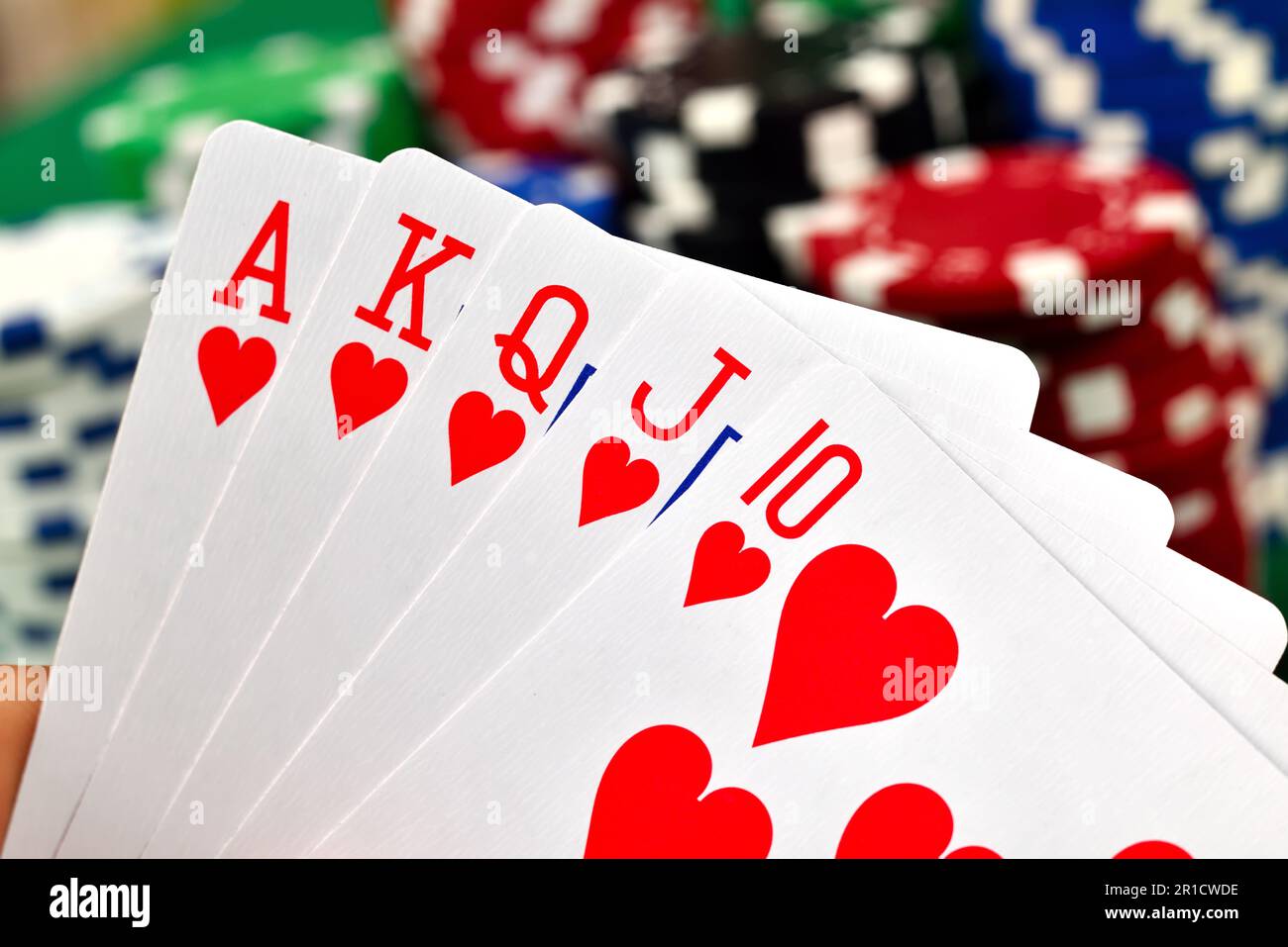 royal flush, extra close up Stock Photo - Alamy