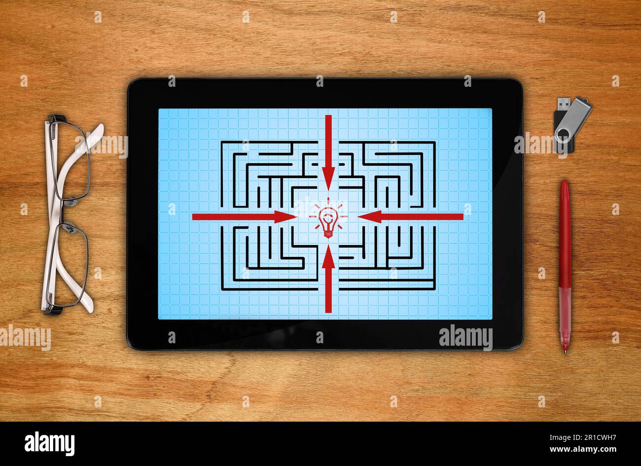 digital touch pad with maze on screen Stock Photo - Alamy