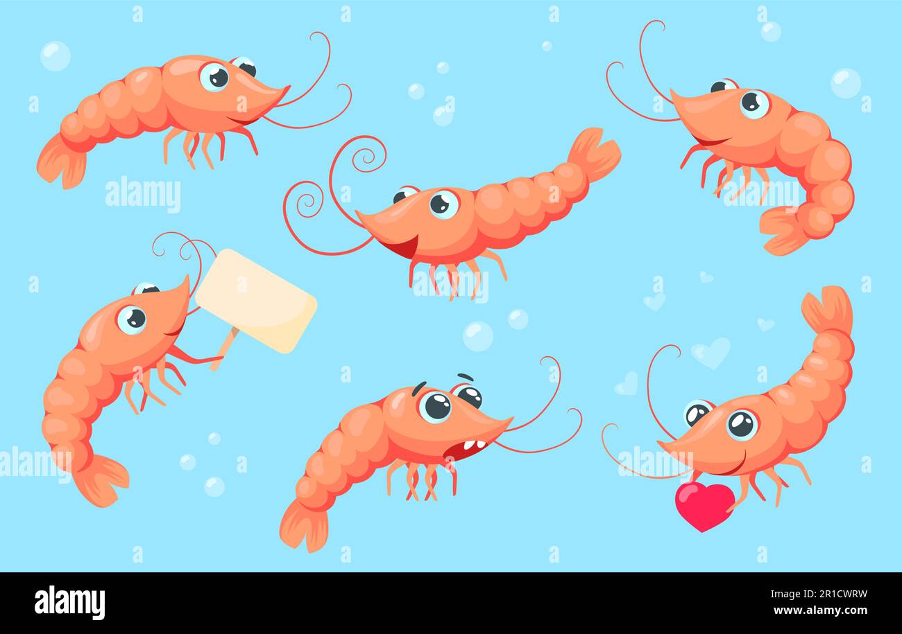 Cartoon shrimps collection Stock Vector Image & Art - Alamy