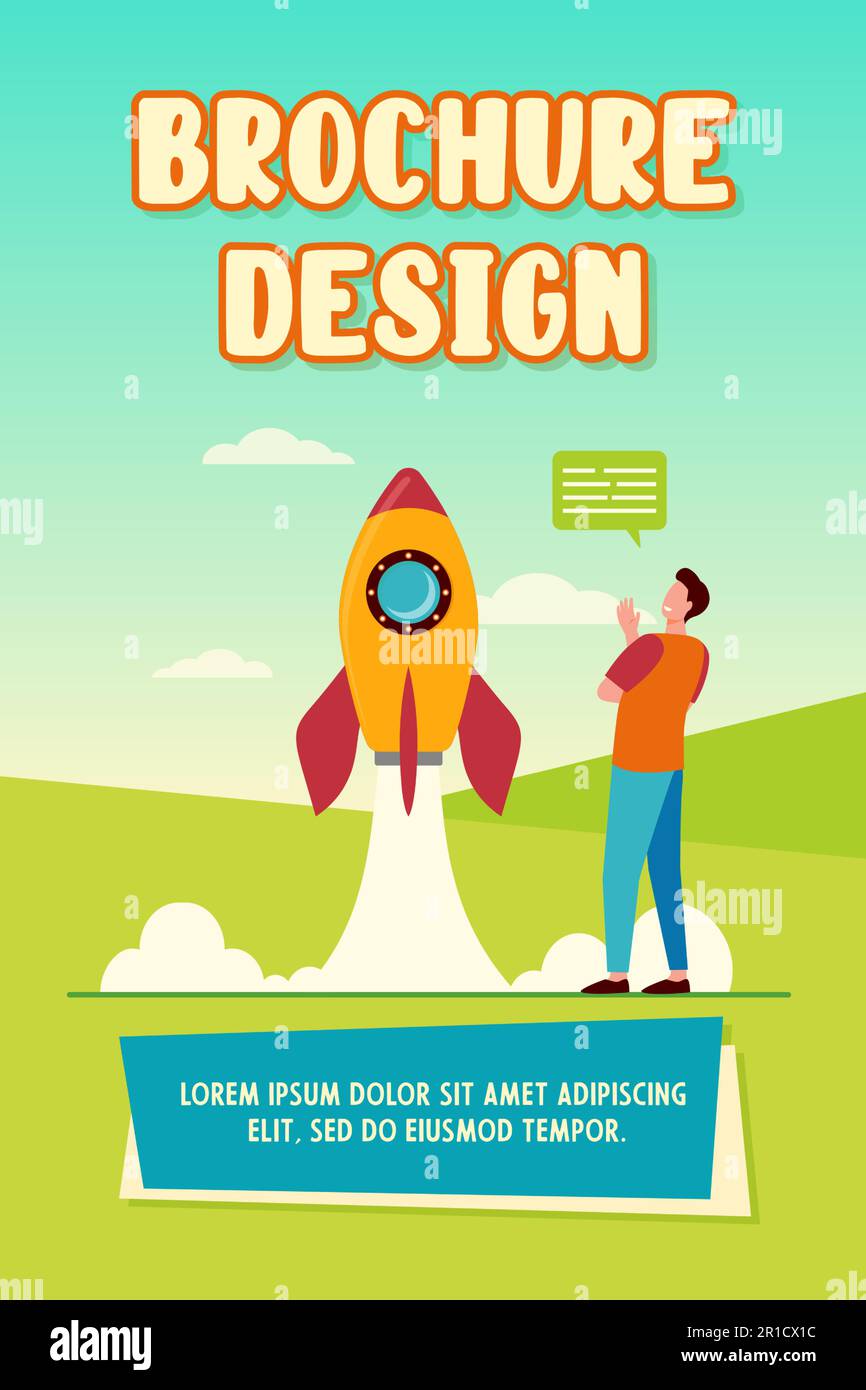 Happy man watching launch of rocket Stock Vector Image & Art - Alamy