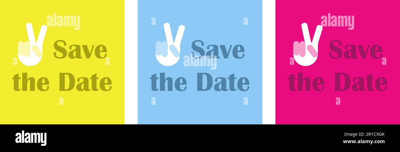 Save the date simple posters set with hand Stock Vector Image & Art - Alamy